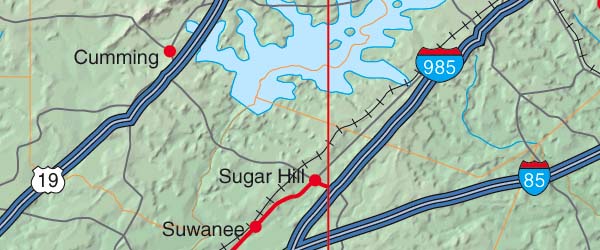 USA Relief Map Catalog – Detail Map of the State of Georgia