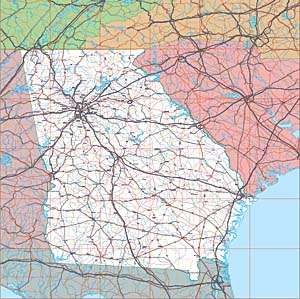 USA Relief Map Collection Catalog - State of Georgia