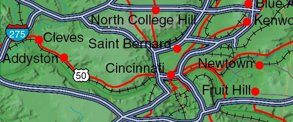 USA Relief Map Catalog – Detail Map of the State of Ohio